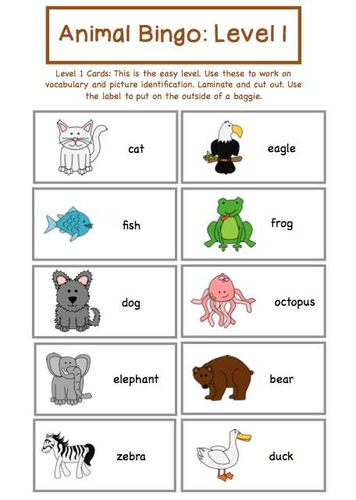 Animal Bingo | Teaching Resources