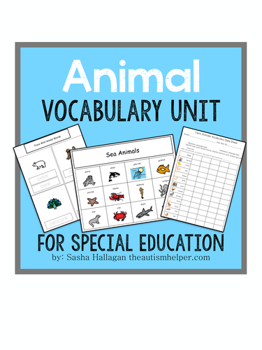 Animal Vocabulary Unit {for Special Education} | Teaching Resources