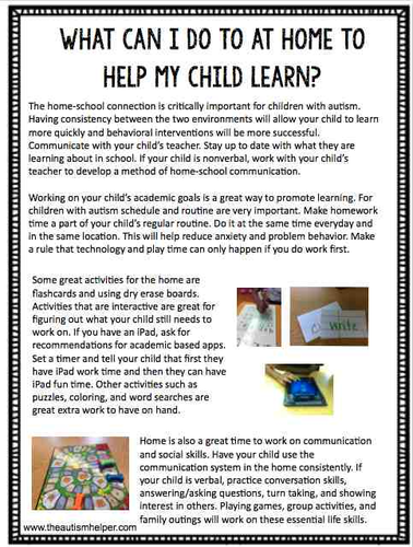 Autism Strategies {PARENT PACKET} | Teaching Resources