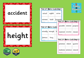 Year 3&4 Whole Class Bingo - based on the spelling lists for the new ...