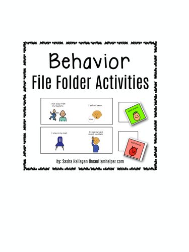 Behavior File Folder Activities | Teaching Resources