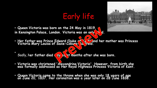 An introduction to Queen Victoria's Life - Presentation and worksheet ...