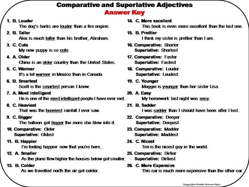 Comparative and Superlative Adjectives Task Cards | Teaching Resources