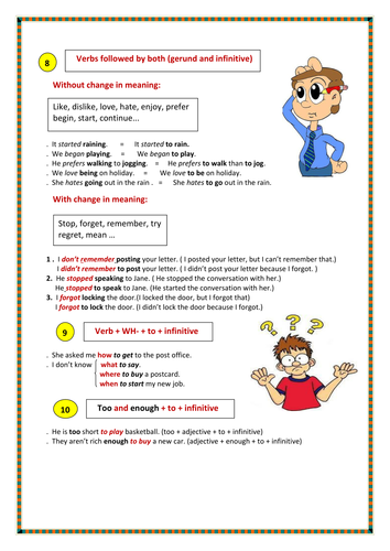Gerunds and infinitives. | Teaching Resources