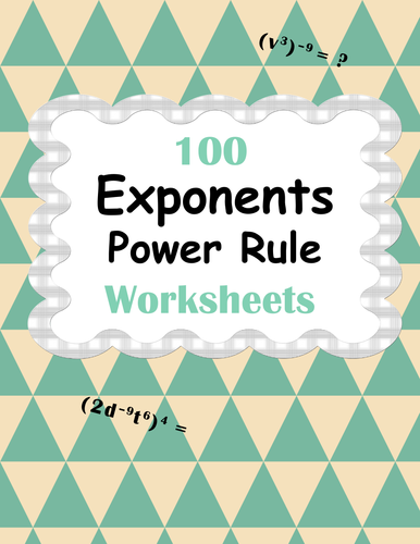Exponents Worksheets Bundle - Product, Power & Quotient Rule | Teaching ...