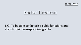 Factor theorem | Teaching Resources