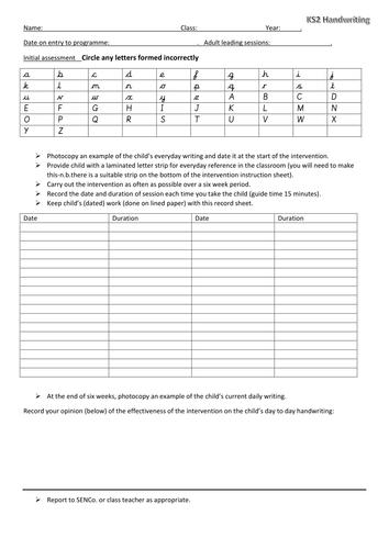 KS2 Handwriting Intervention Programme by J.M.Powell - Teaching ...