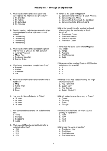 History tests | Teaching Resources