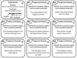 Subject and Predicate Task Cards (Complete and Compound) | Teaching ...