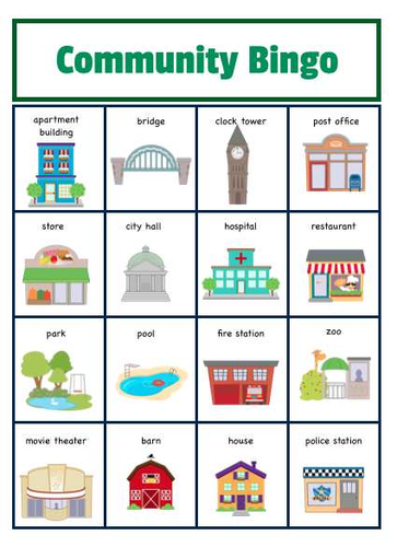 Community Bingo | Teaching Resources