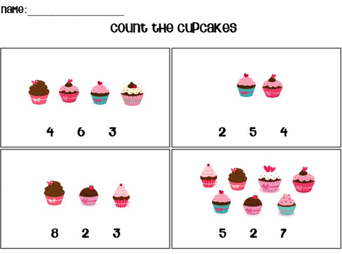 Cupcake File Folder Activities for Sorting, Counting, & Patterns ...