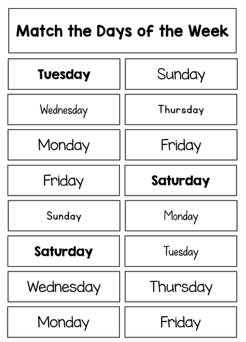 Day & Month File Folder Activities | Teaching Resources