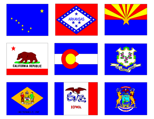 USA State Flags Clip Art | Teaching Resources