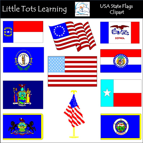 USA State Flags Clip Art | Teaching Resources