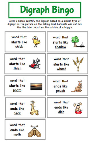 Digraph Bingo | Teaching Resources