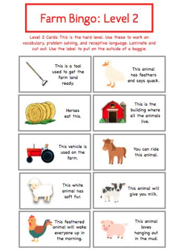 Farm Bingo | Teaching Resources