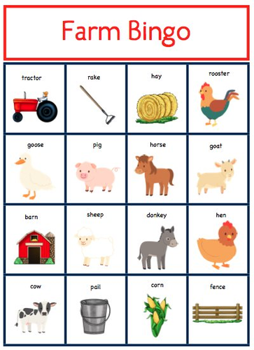 Farm Bingo | Teaching Resources