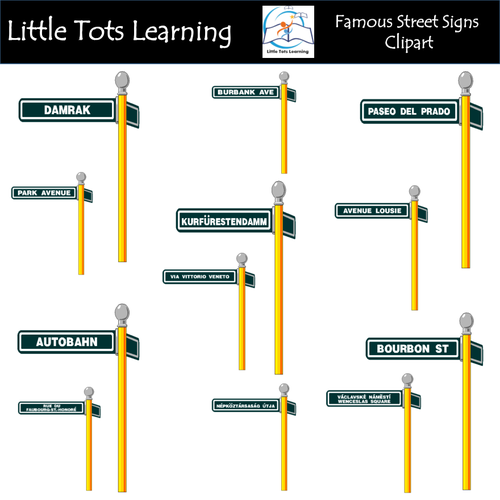 Street Signs Clip Art - Famous Street Signs Clip Art | Teaching Resources