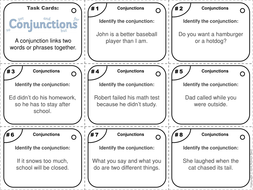 Conjunctions Task Cards | Teaching Resources