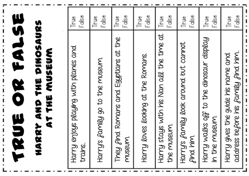 HARRY & THE DINOSAURS AT THE MUSEUM STORY -EYFS KS1 ENGLISH SCIENCE ...