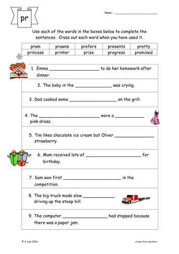 PR Blends Worksheets | Teaching Resources