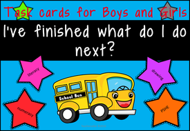 I'm Finished Task cards for Boys and Girls | Teaching Resources