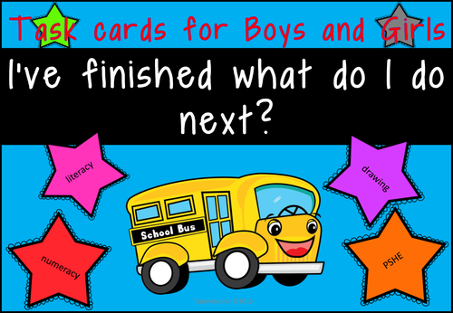 I'm Finished Task cards for Boys and Girls by teachercellar - Teaching ...