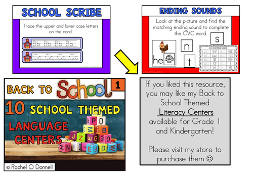 Back to School Literacy ELA Centers First Grade Year 2 | Teaching Resources
