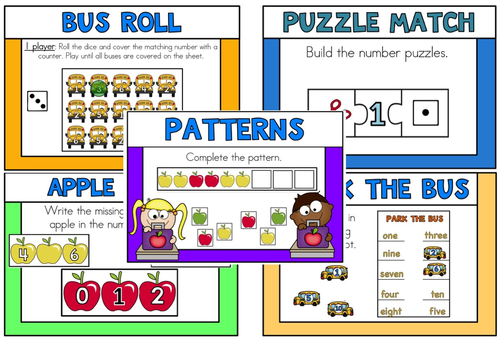 Back to School Math Centers Kindergarten Year 1 | Teaching Resources