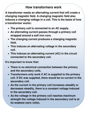 New GCSE AQA Physics Transformers Lesson by chalky1234567 - Teaching ...