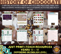 HISTORY OF CHOCOLATE (ESL): Listening and Writing Practice | Teaching ...