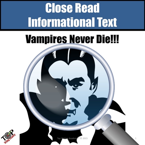 Monsters Non-Fiction Close Reading Bundle: Zombies Vampires Urban ...