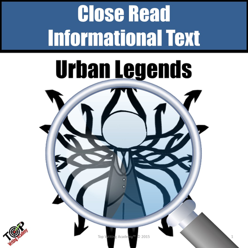 Non-Fiction Close Reading "Urban Legends" 4 Days Instruction | Teaching ...