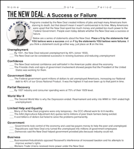 The Great Depression/New Deal Unit - PPTs w/Videos, Handouts, Tests ...