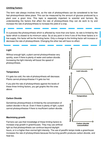KS4 AQA Biology (Science) Limiting Factors of Photosynthesis Lesson ...