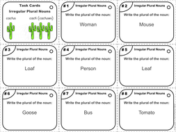 Irregular Plural Nouns Task Cards | Teaching Resources