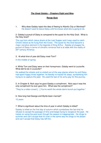 The Great Gatsby | Teaching Resources