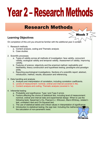 Mini Bundle - Week 7 Lesson 1 - Research Methods Workbook and ...