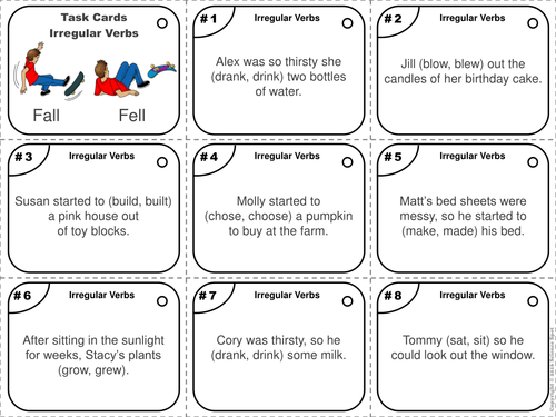 Irregular Verbs Task Cards | Teaching Resources