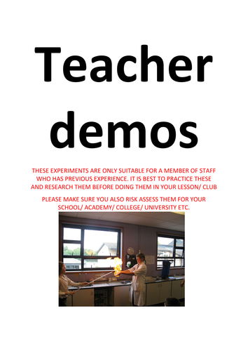 Teacher demonstrations for science | Teaching Resources