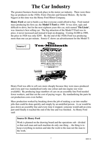 USA in the 1920s | Teaching Resources