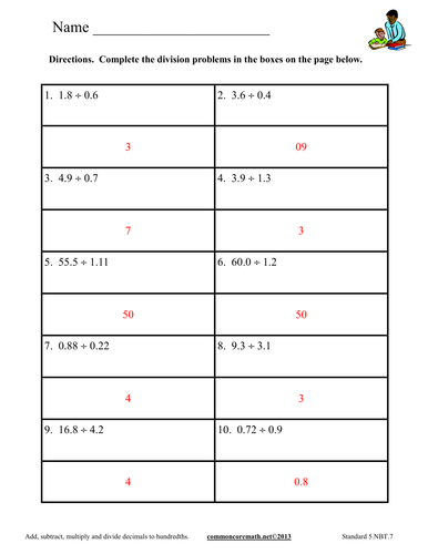 Decimals - Add, Subtract, Multiply, Divide - 5.NBT.7 | Teaching Resources
