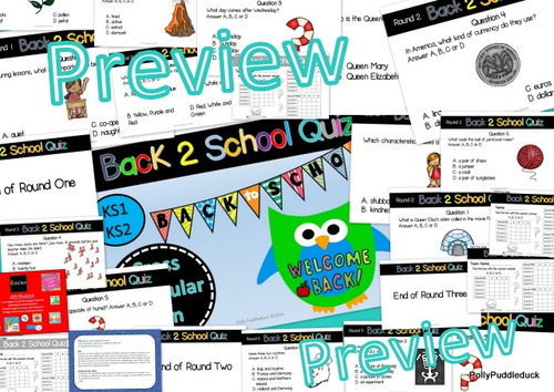 Back to School Quiz for KS1/KS2 | Teaching Resources