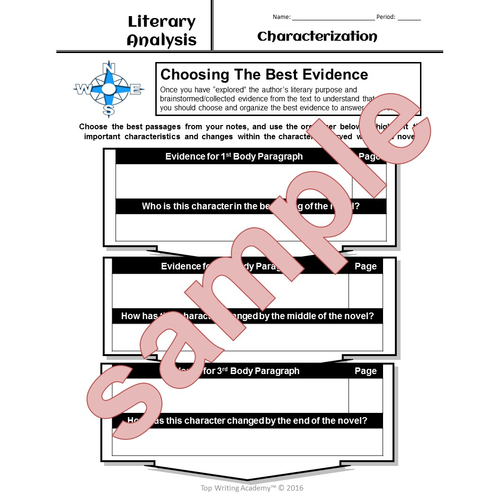 Literary Elements Analysis Characterization | Teaching Resources