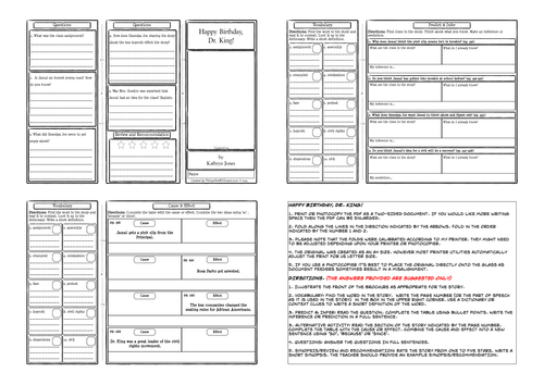 Happy Birthday, Dr. King! Comprehension Foldable | Teaching Resources