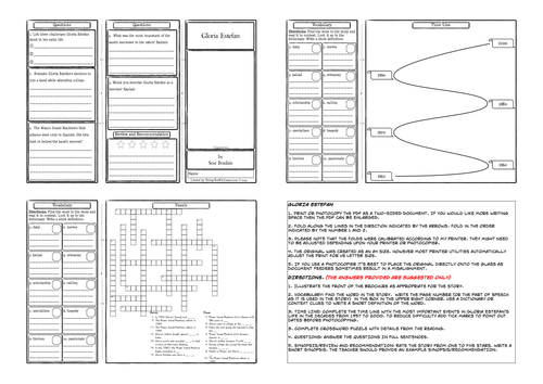 Gloria Estefan Comprehension Foldable | Teaching Resources