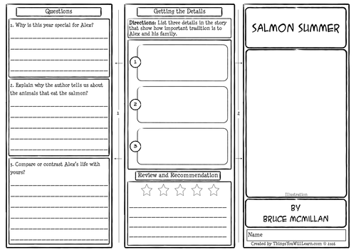 Salmon Summer Comprehension Foldable | Teaching Resources