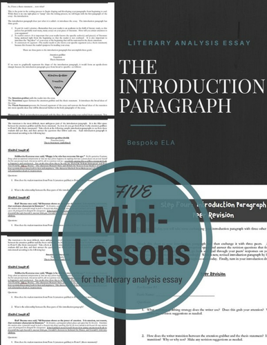 Crafting the Introduction Paragraph for the Literary Analysis Essay ...
