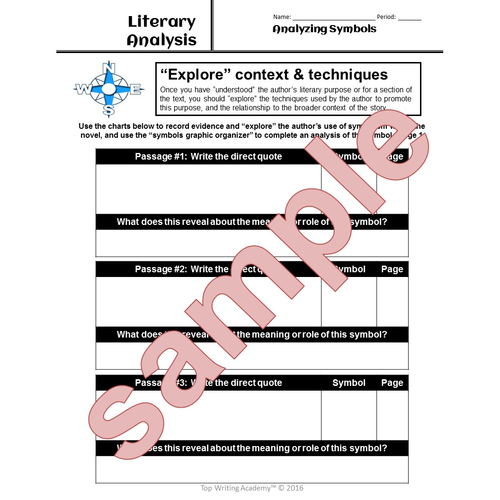 Literary Elements Analysis Symbols Motifs | Teaching Resources