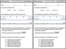 Student Assessment Reflection (for use after a test or exam) | Teaching ...